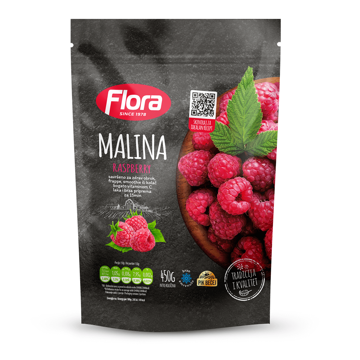 Malina - nutritivne vrednosti - Flora Foods